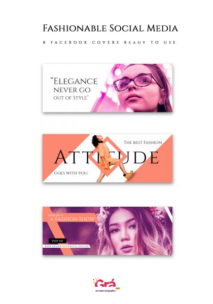 Facebook covers x8 templates - Graphics Traffic